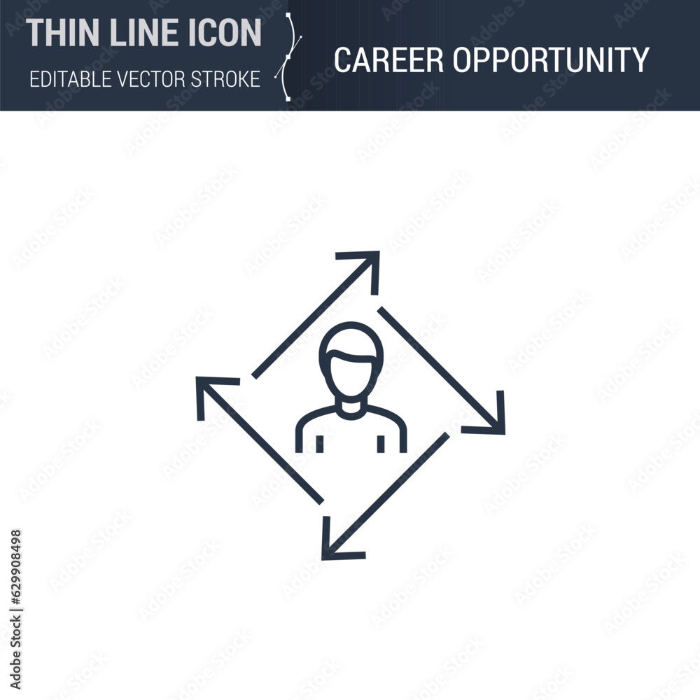 Career Opportunity Symbol Icon. Sleek Thin Line Business Icon. Stroke ...