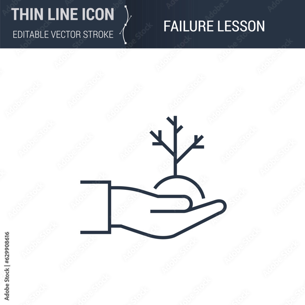 Failure Lesson Symbol Icon. Sleek Thin Line Business Icon. Stroke ...