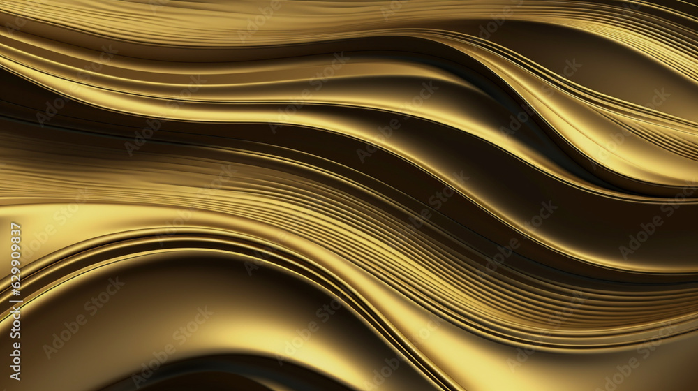 Fond de couleur doré, or. Vague en mouvement, dégradés et formes ...