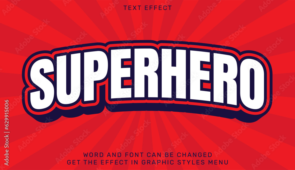 Poster Superhero text effect template in 3d design – Wall Art | UkPosters