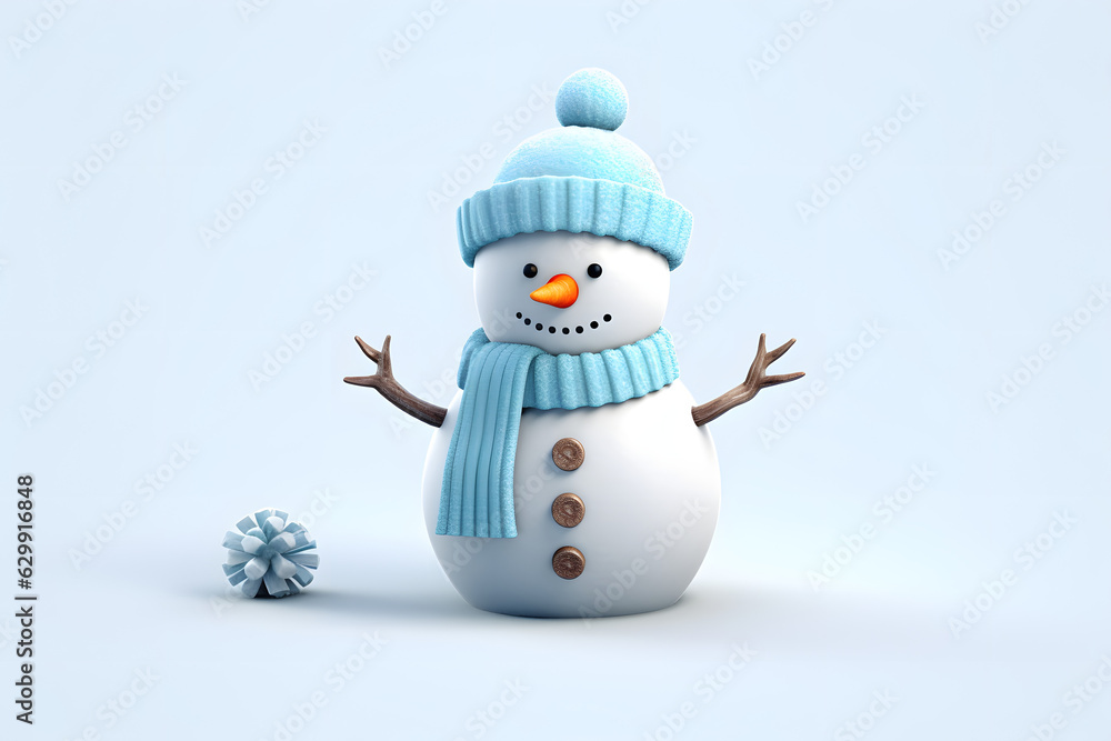 Snowman 3d animation Made with Generative AI Stock Photo | Adobe Stock