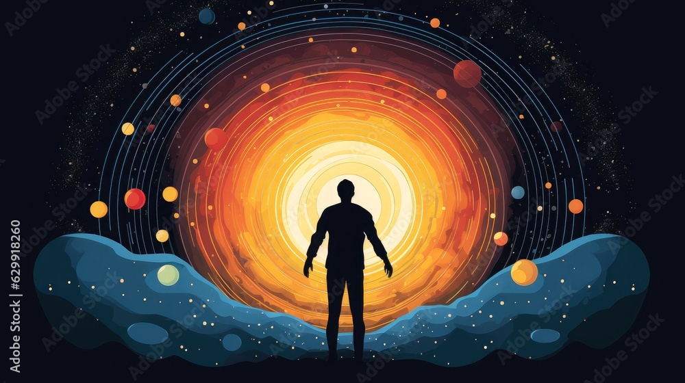 Illustration of psychic waves experimentation, and bold mental ...