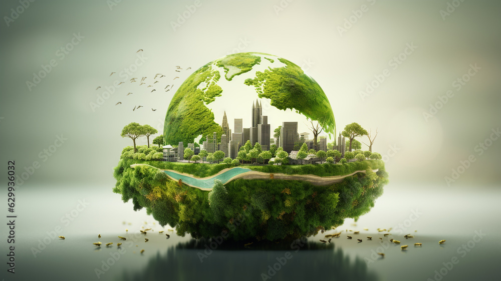 World environment and earth day concept with globe. nature and eco ...