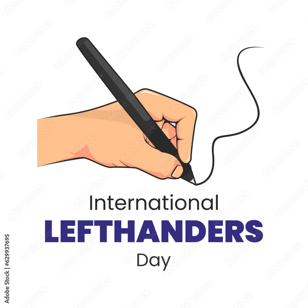 Left hand writing with a ballpoint vector illustration, good for ...