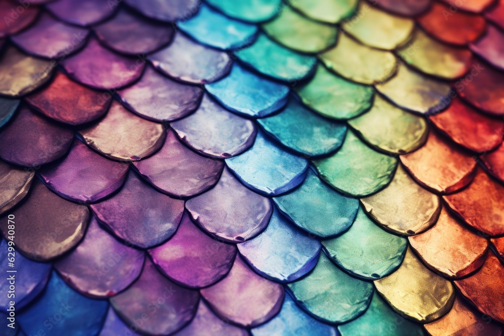 Macro shot of rainbow fish scales, illustrating a fascinating aspect of ...