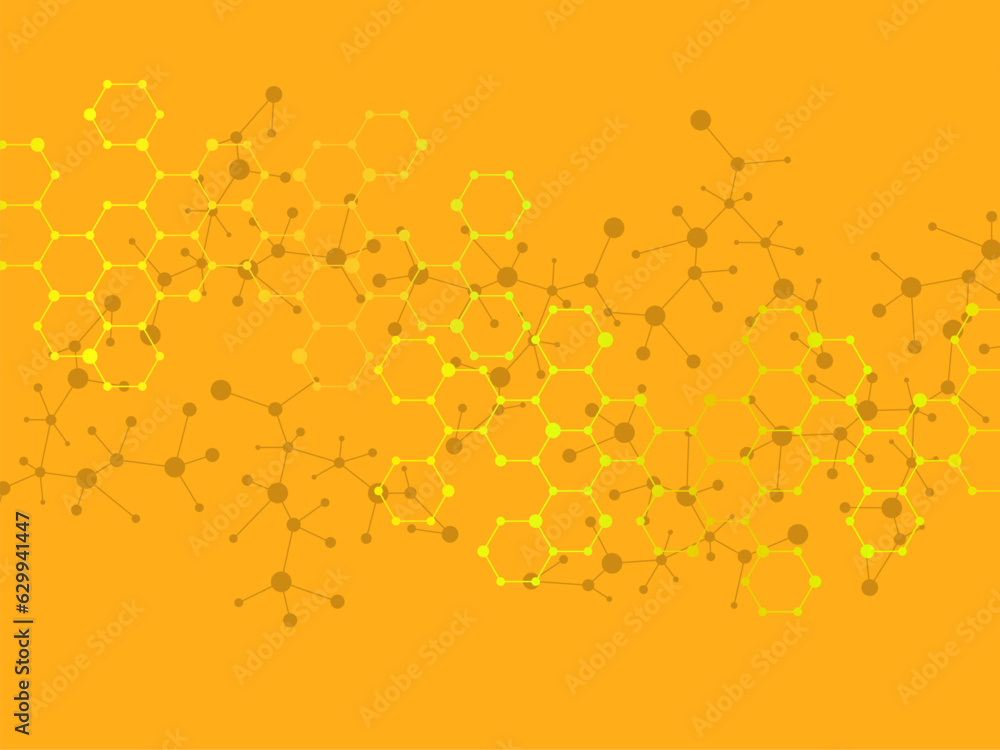Abstract Hexagonal Molecules Molecular Structure Of Dna Technology Background And Science