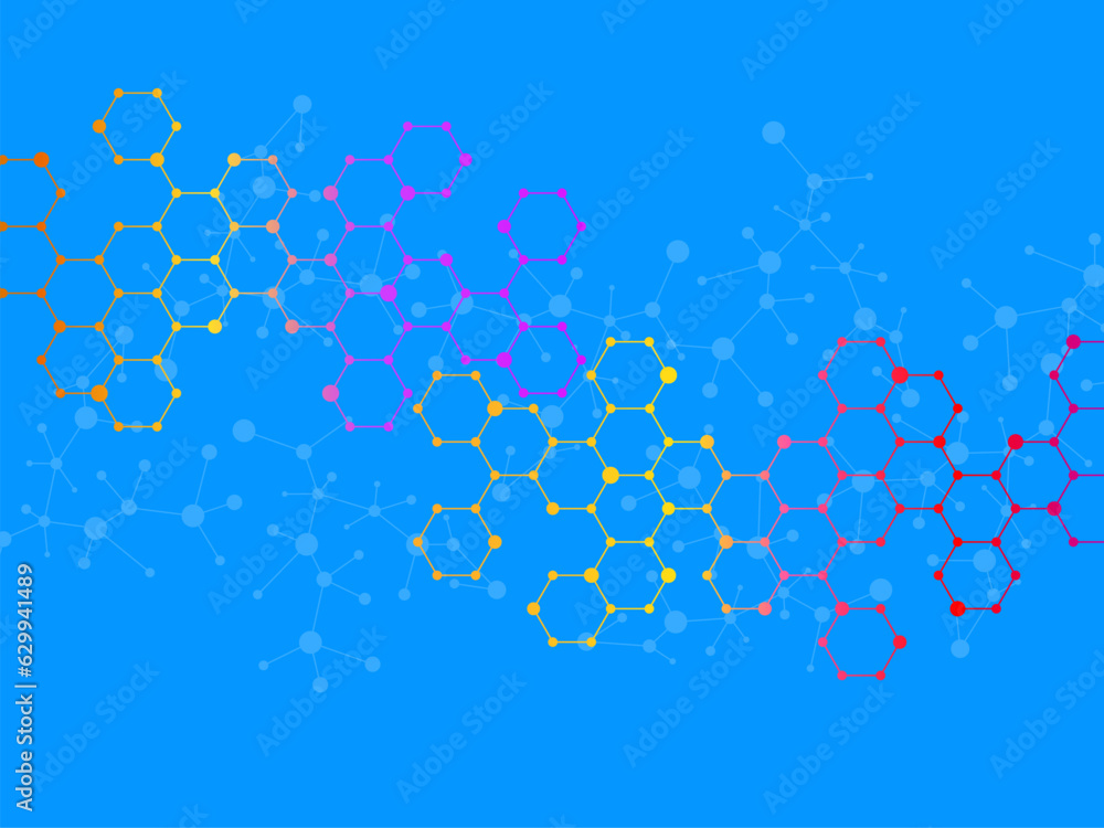Abstract Hexagonal Molecules Molecular Structure Of Dna Technology Background And Science