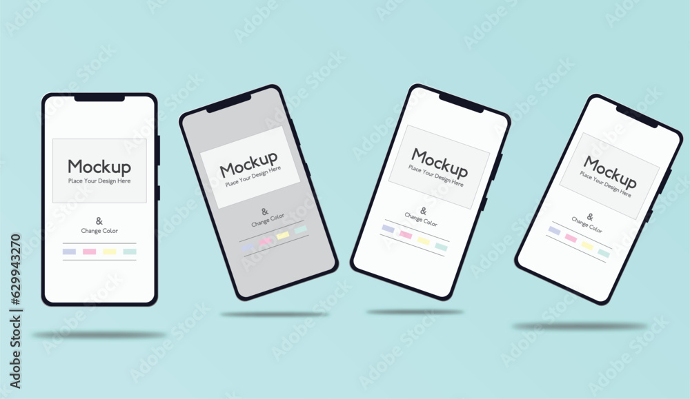 Realistic smartphone mockup. Mobile phone display, device screen frame ...