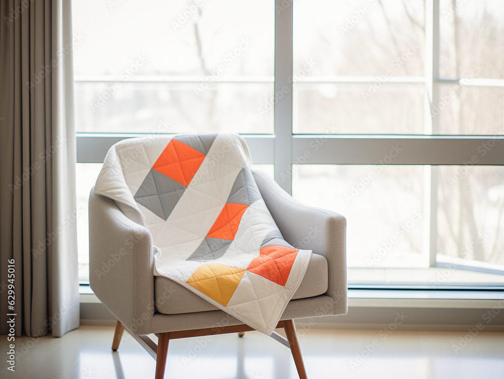 Foto de Mid - century modern quilt draped over a minimalist ...