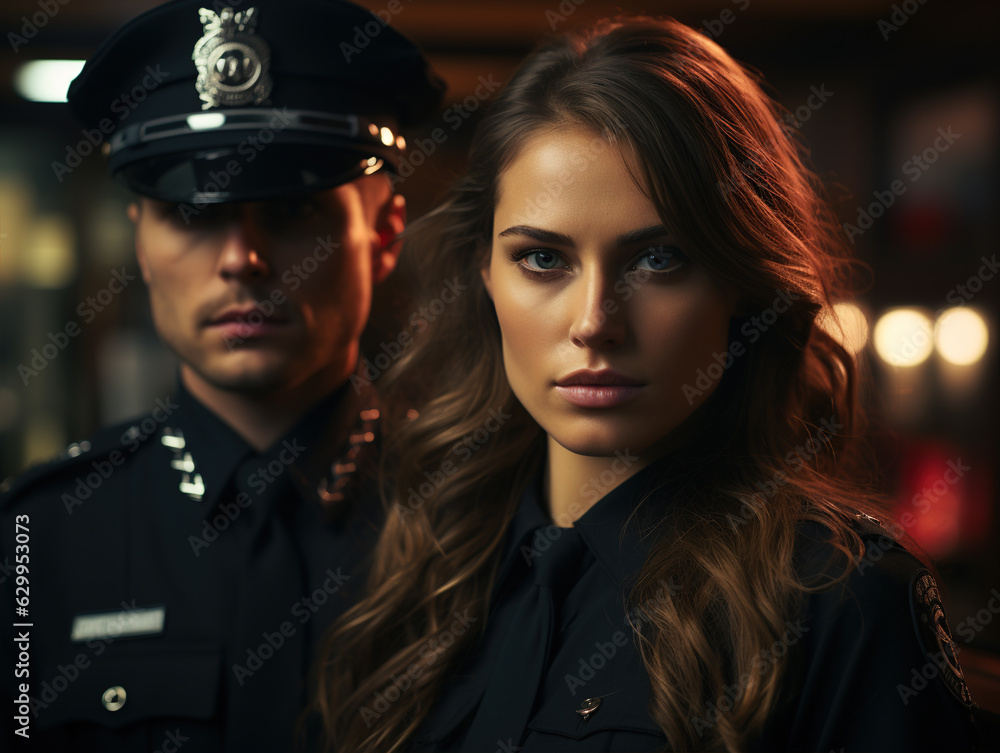 police officer in a police station. They are wearing uniforms and ...