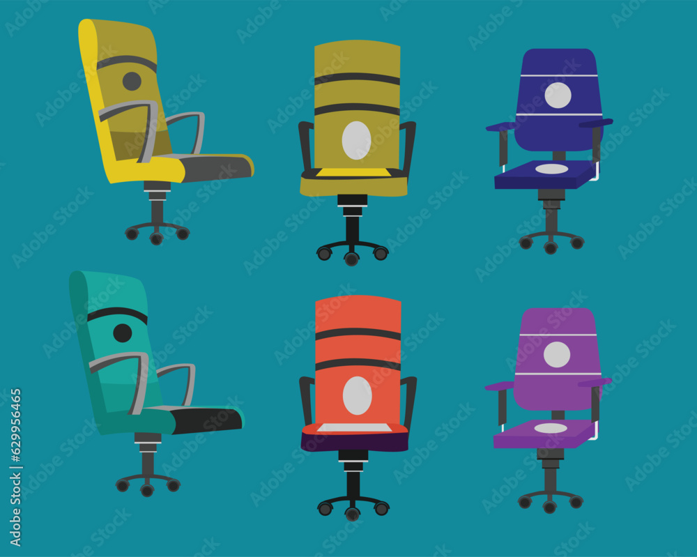 Vecteur Stock Office chair or desk chair in various points of view ...