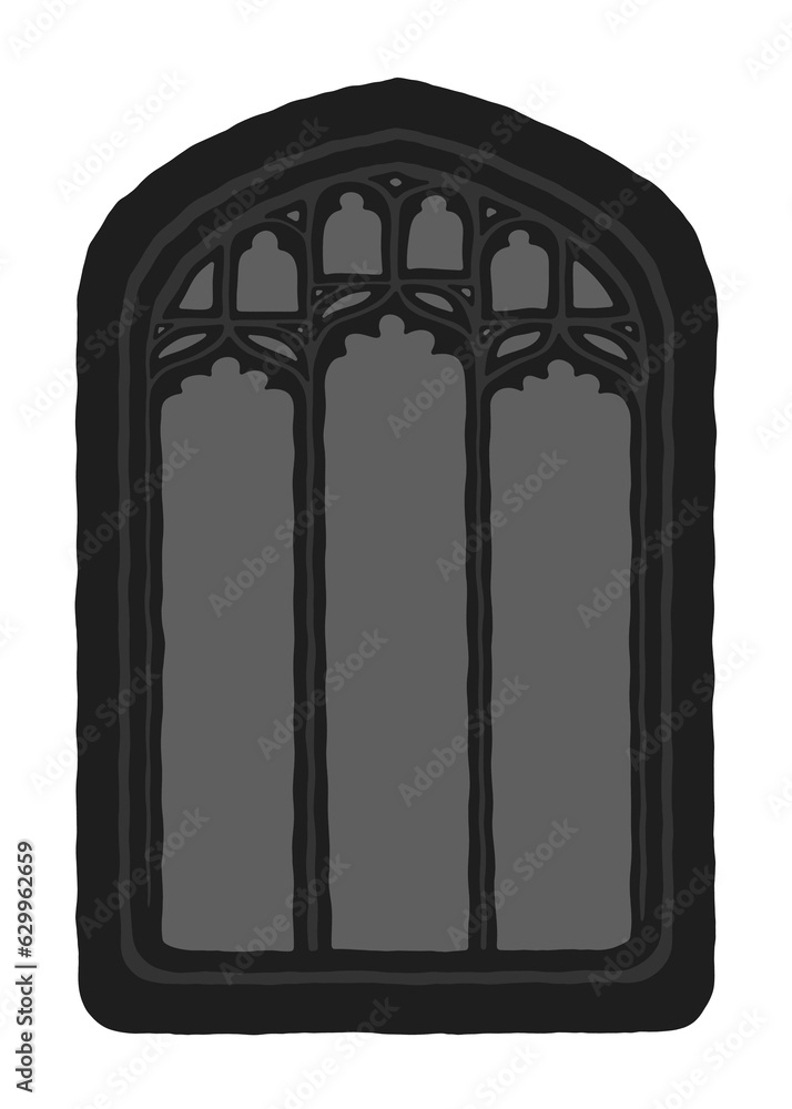 English perpendicular gothic window tracery with Tudor arch stylized ...