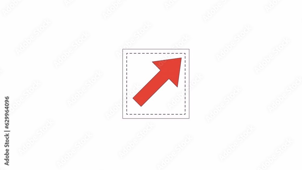 Diagonal arrow pointing line 2D object animation. Resize, extend window ...