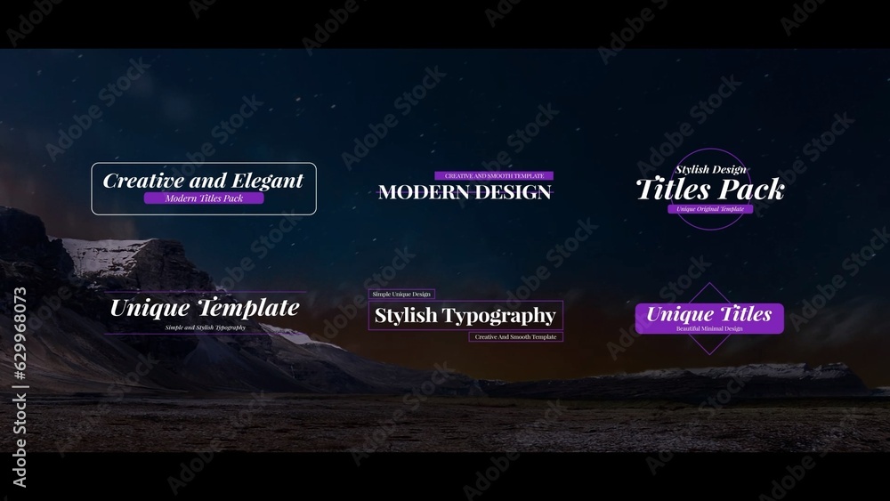 Unique Titles Pack Stock Template | Adobe Stock