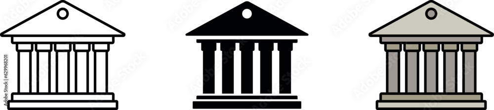 Courthouse icon vector, filled flat sign, solid pictograms collection ...