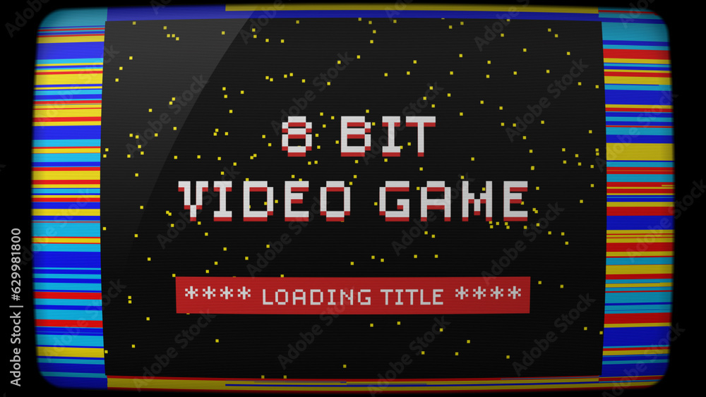 8 Bit Video Game Loading Title Stock Template | Adobe Stock