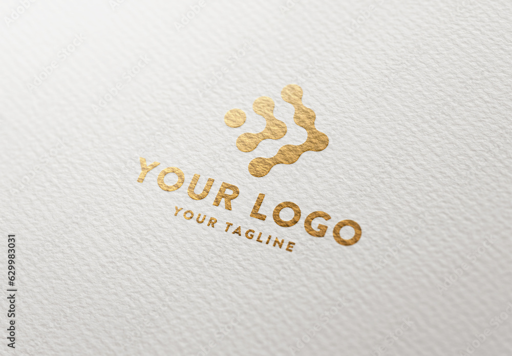 Gold Foil Logo Mockup Template Texture Paper Branding Brand Identity ...