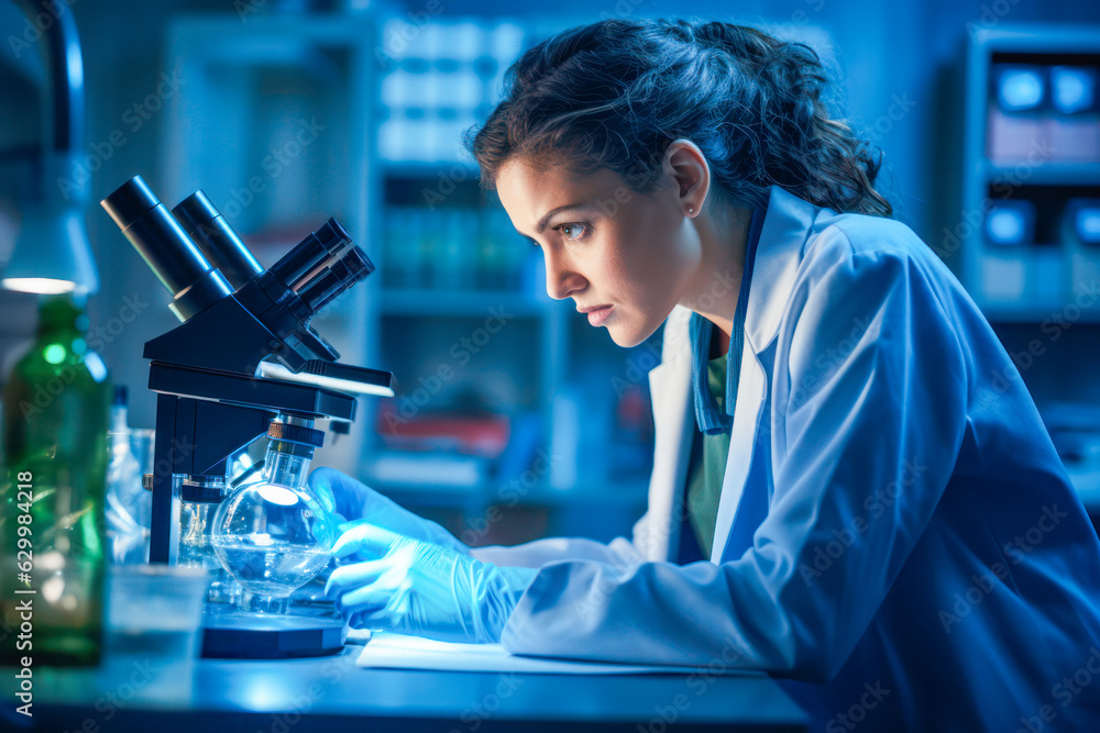 female scientist conducting cutting-edge research in the laboratory ...