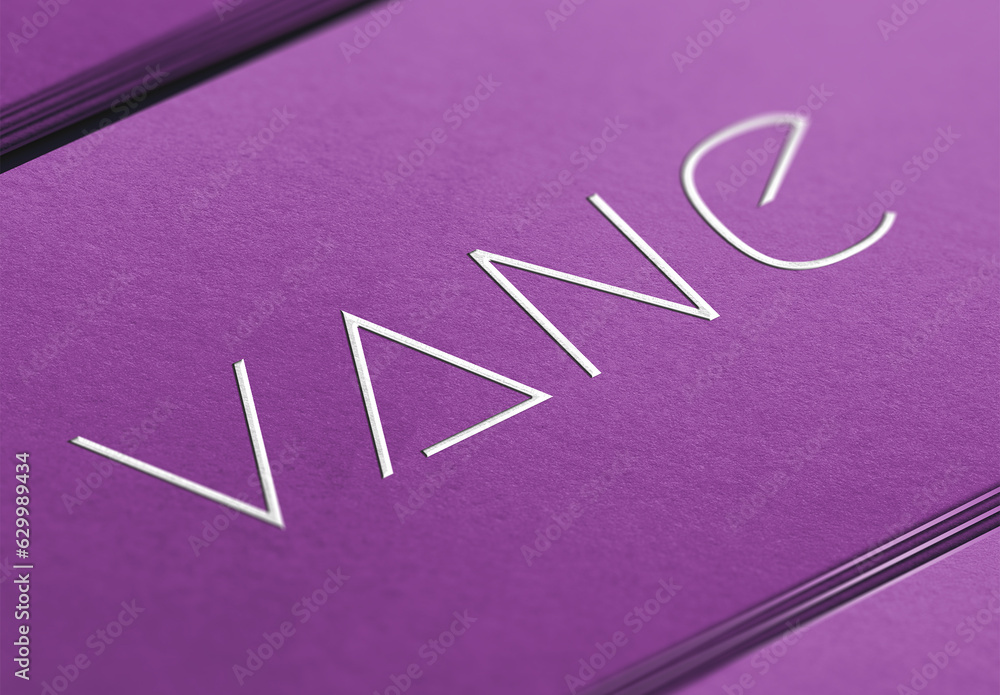 Metal Emboss Silver Foil Logo Mockup Template Texture Paper Branding ...