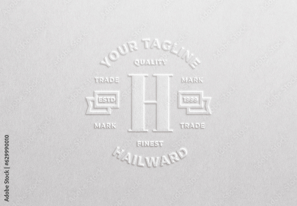 Embossed Emboss Logo Mockup Template Texture Paper Branding Brand ...