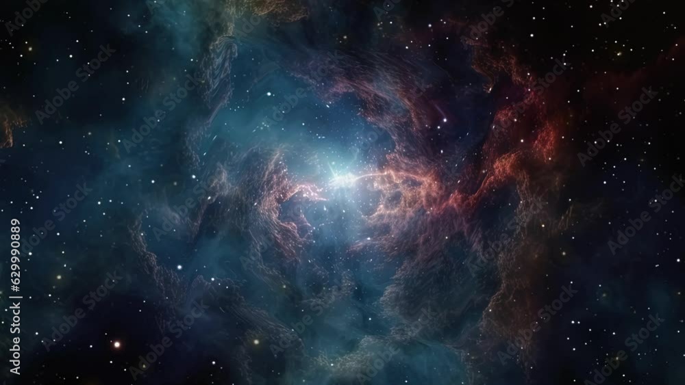 Universe Space Flight Through Stars with Galaxies and Nebulas. Seamless ...