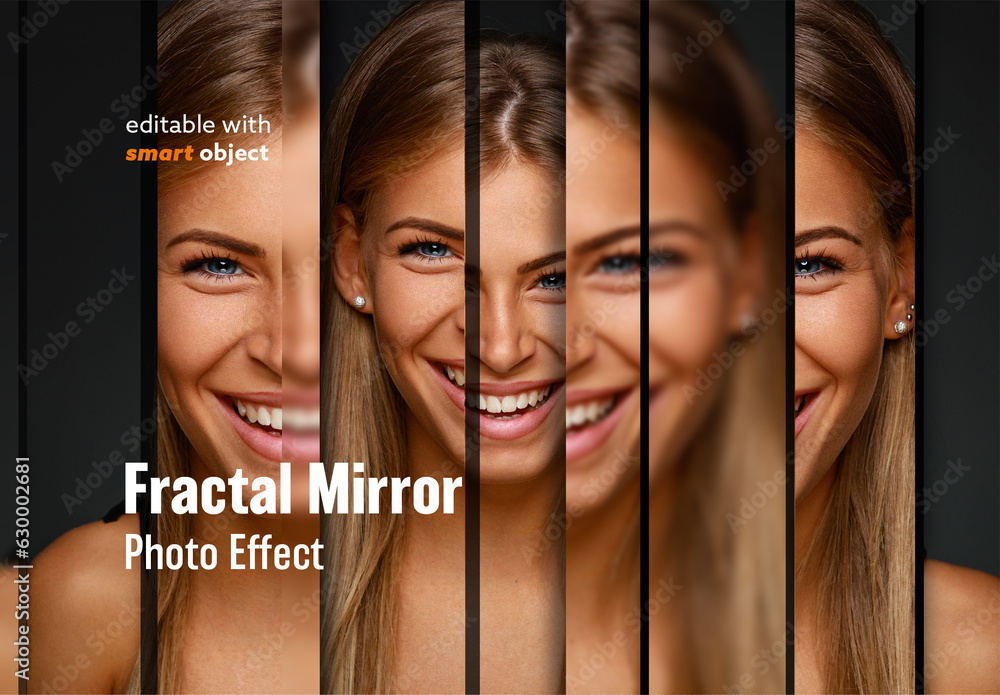 Fractal Mirror Photo Effect Stock Template | Adobe Stock