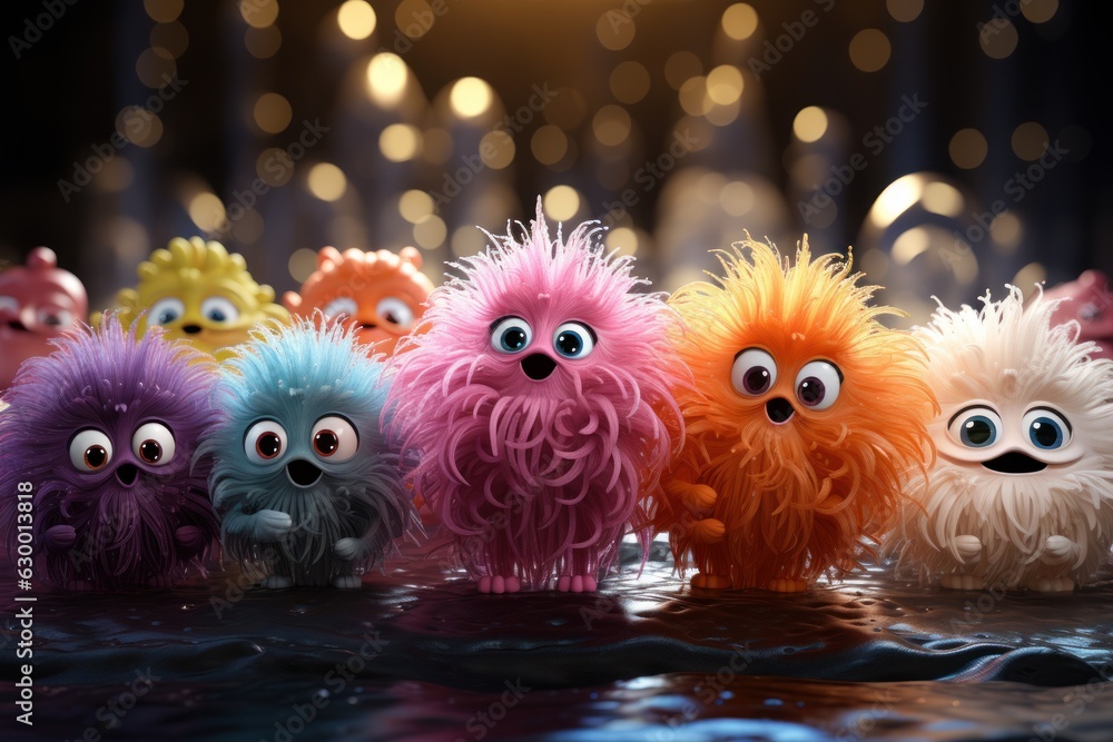 3D rendering of The cutest most amazing creatures in the atomic level ...