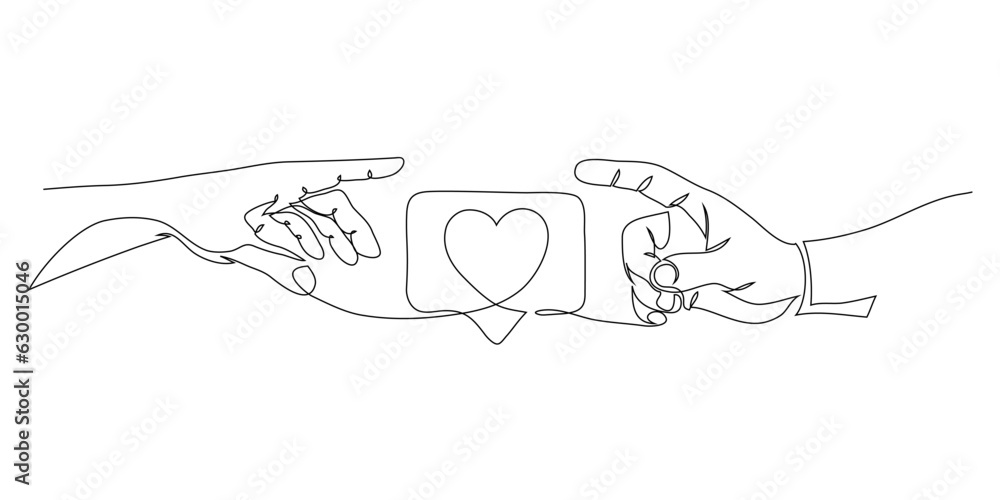 Hands reach for like in form of heart, in pursuit of public popularity ...