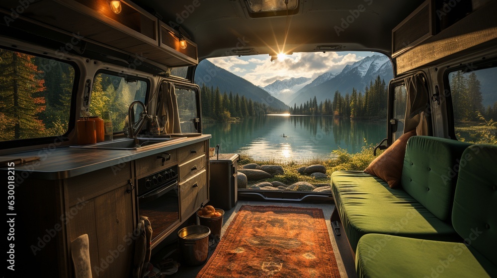 lovely camper van vista Stock Photo | Adobe Stock