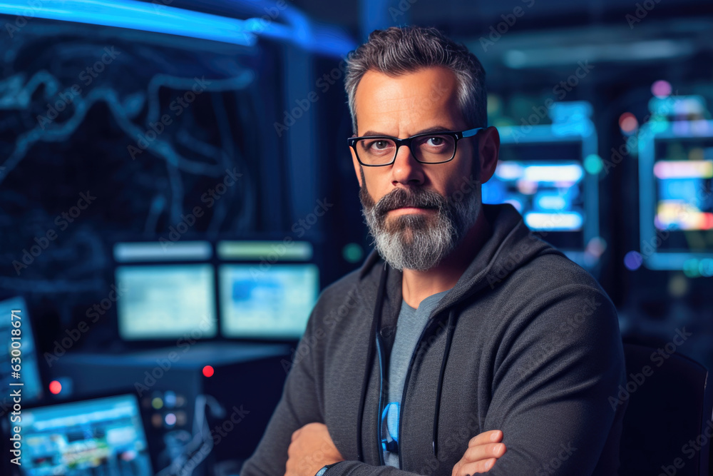 Cybersecurity Pro in the Spotlight Stock Photo | Adobe Stock