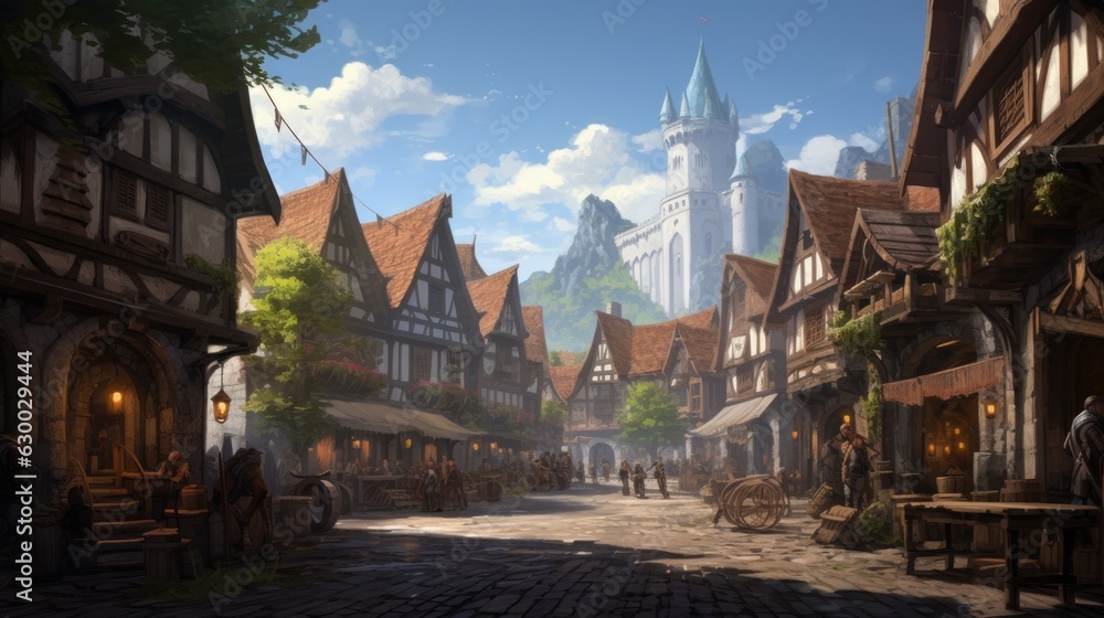 Fantasy RPG Village Game Artwork Stock Illustration | Adobe Stock