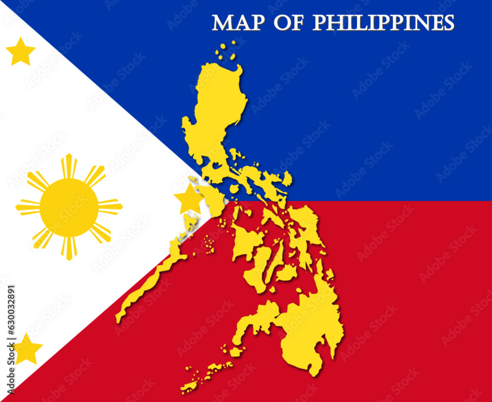 map of philippines with flag background Stock Vector | Adobe Stock