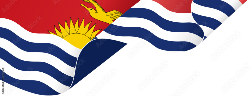Kiribati flag wave isolated on png or transparent background Stock ...