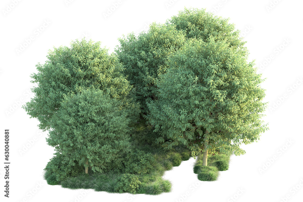 Green landscape isolated on transparent background. 3d rendering ...
