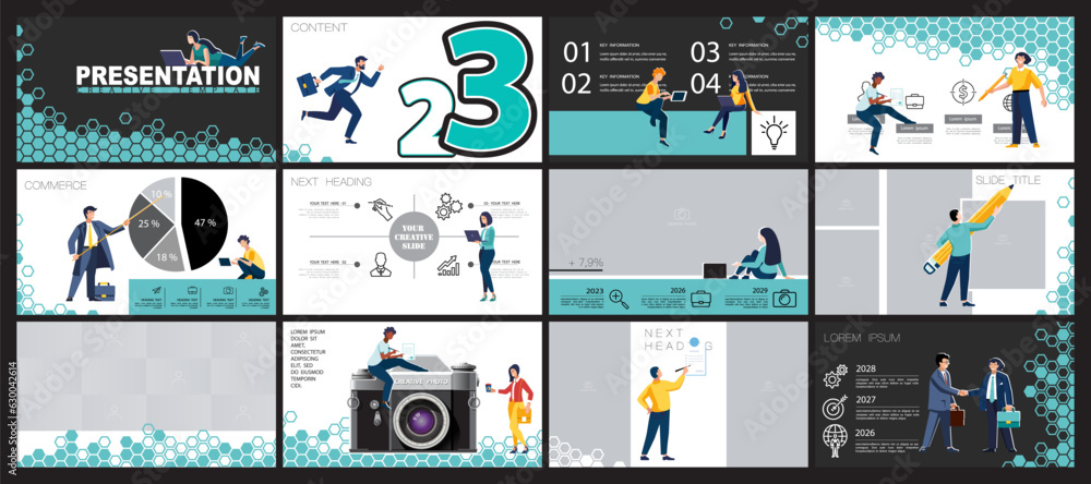 Infographics. Business team plans business presentation, financial ...