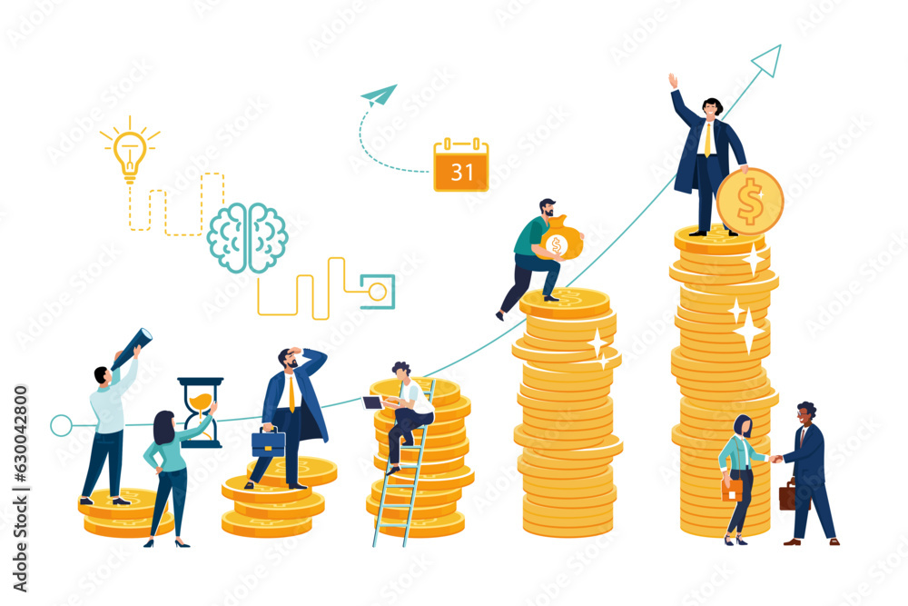 Goals and objectives, business grow and plan concept. Targeting ...