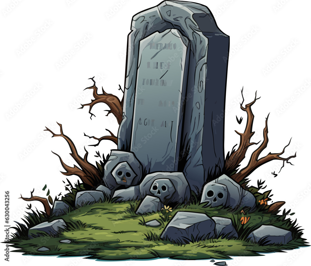 vector old cemetery, gravestone and headstone. RIP tombstone vector ...