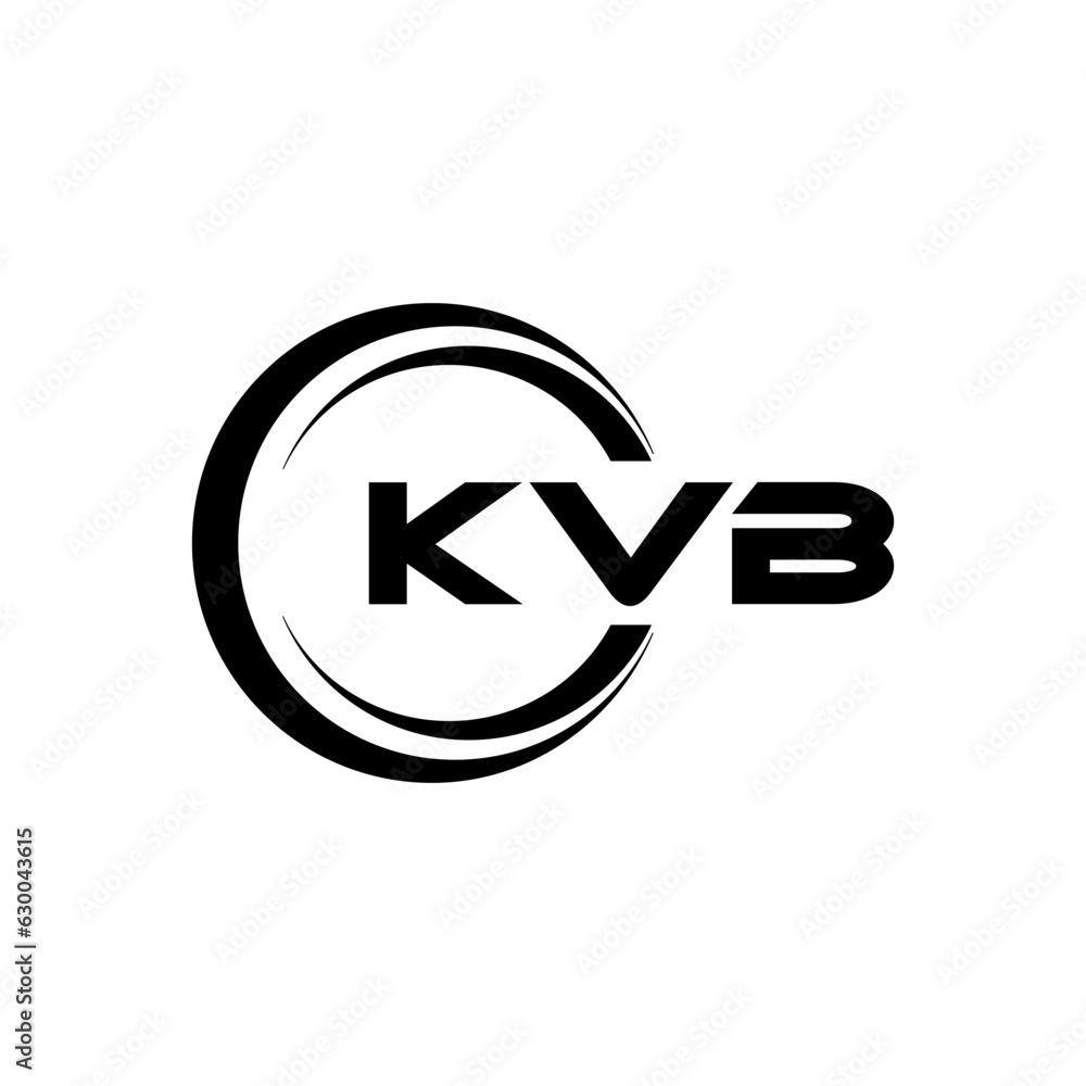KVB letter logo design with white background in illustrator, cube logo ...