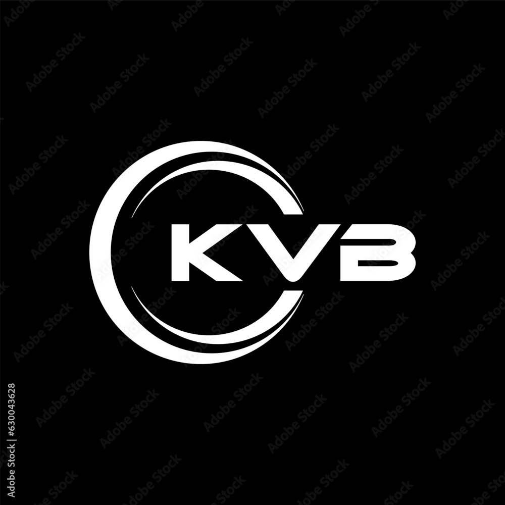 KVB letter logo design with black background in illustrator, cube logo ...