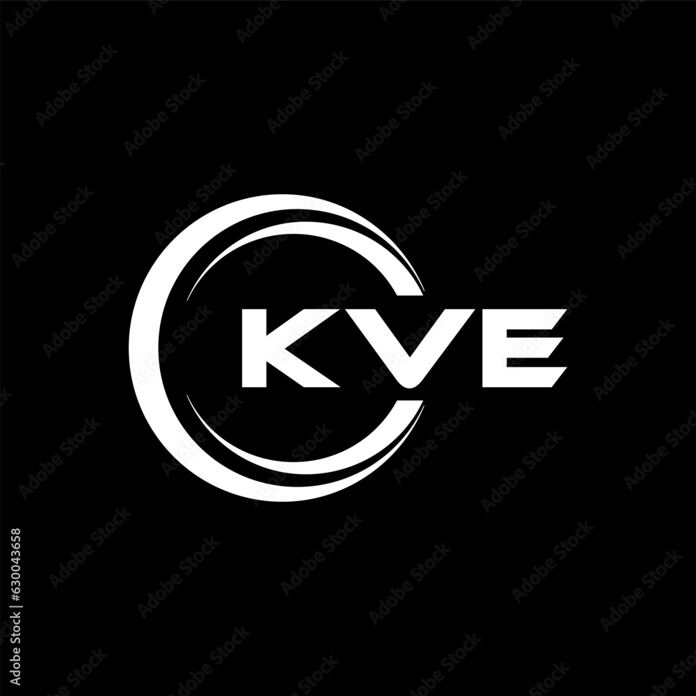 KVE letter logo design with black background in illustrator, cube logo ...