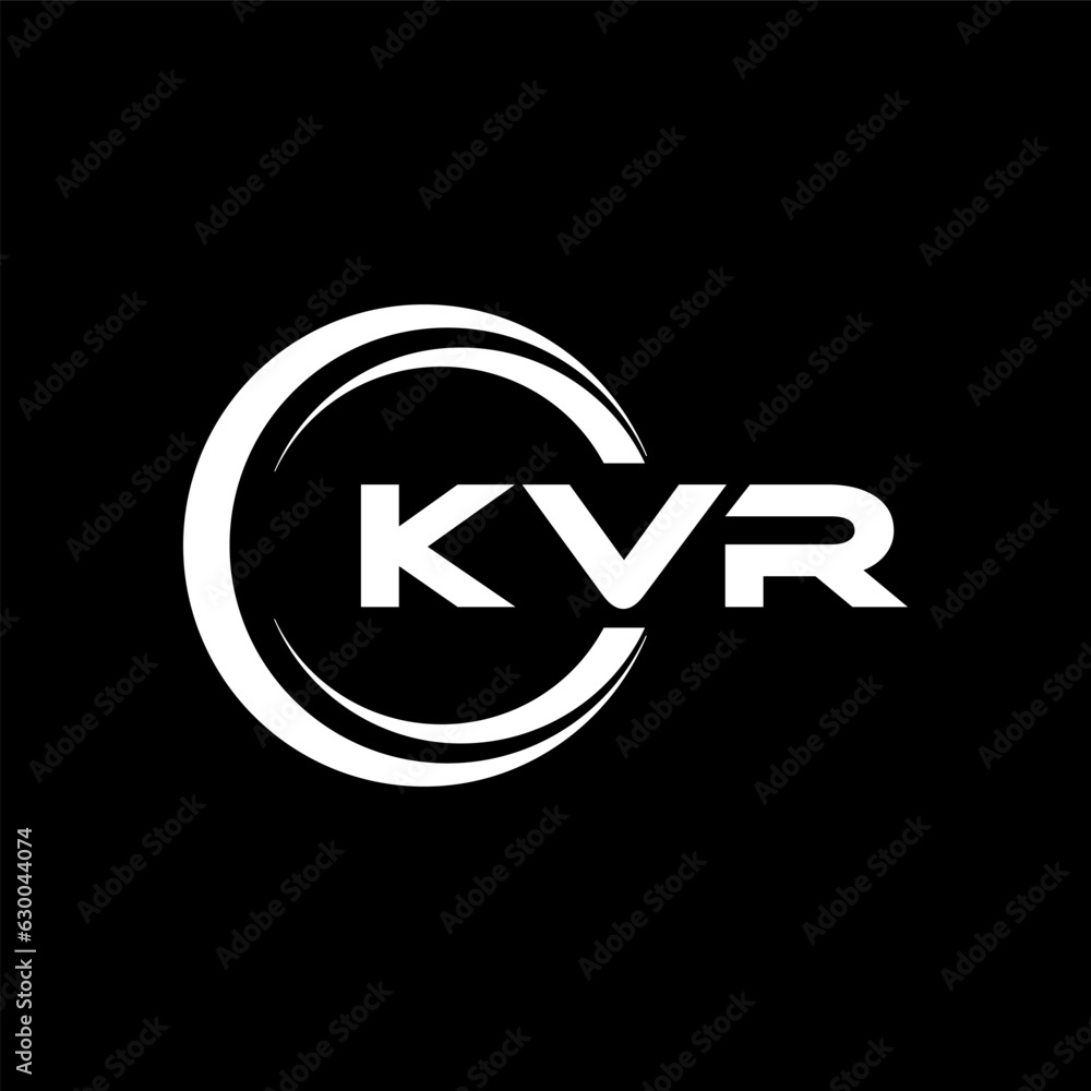 KVR letter logo design with black background in illustrator, cube logo ...