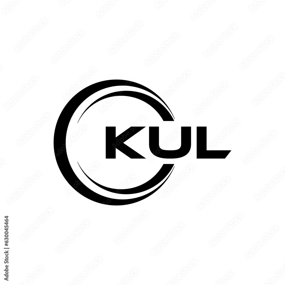 KUL letter logo design with white background in illustrator, cube logo ...