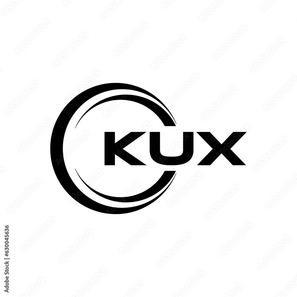 KUX letter logo design with white background in illustrator, cube logo ...