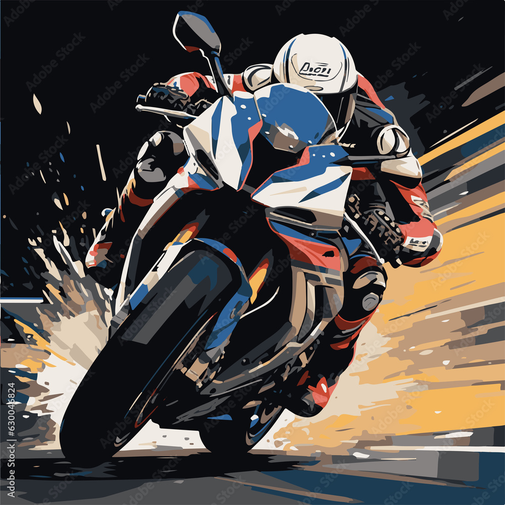 Motorbike on the road riding doing wheelie. Having fun driving the ...