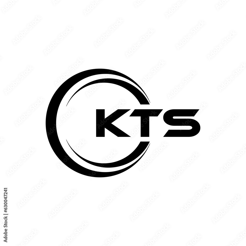KTS letter logo design with white background in illustrator, cube logo ...