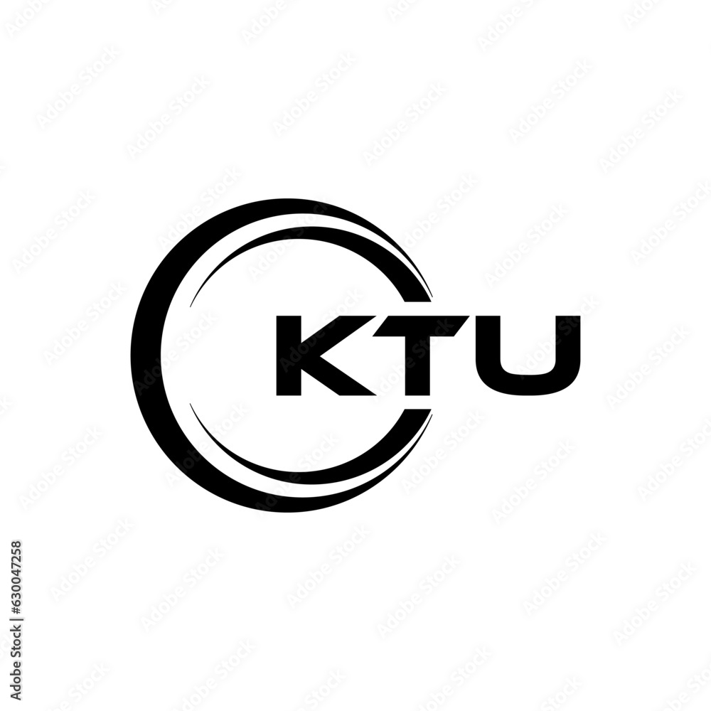 KTU letter logo design with white background in illustrator, cube logo ...