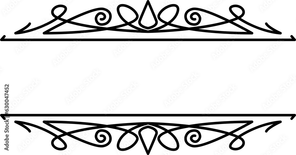 Abstract text frames with black thin line. PNG with transparent ...