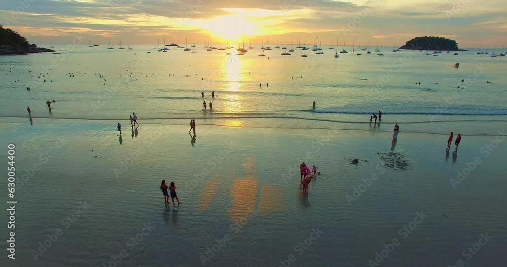 Scenery Beautiful sunset above the yachts moored in Kata Bay..Kata Bay ...