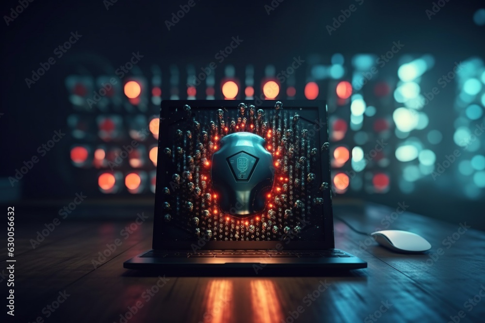 Cybersecurity technology dark abstract background Stock Illustration ...