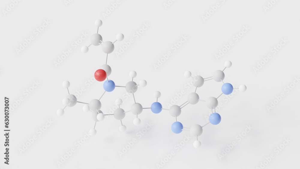 ritlecitinib molecule 3d, molecular structure, ball and stick model ...